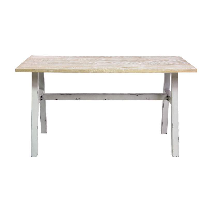 Aluminum Frame Solid Wood Top Backyard Table Garden Furniture Wooden ...