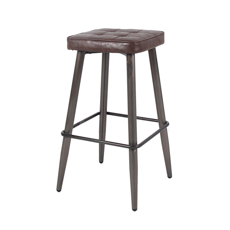 Pu Leather Bar Stool Indoor Bar Furniture Industrial Side Stool For ...