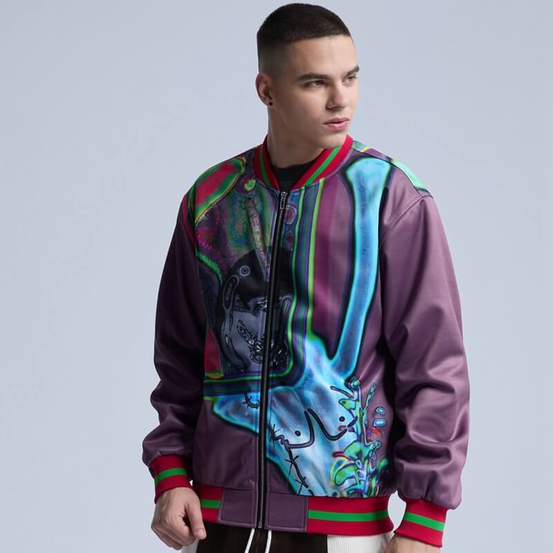 Custom Abstract Print Baseball Jacket | Dark Street Style | Touches ...