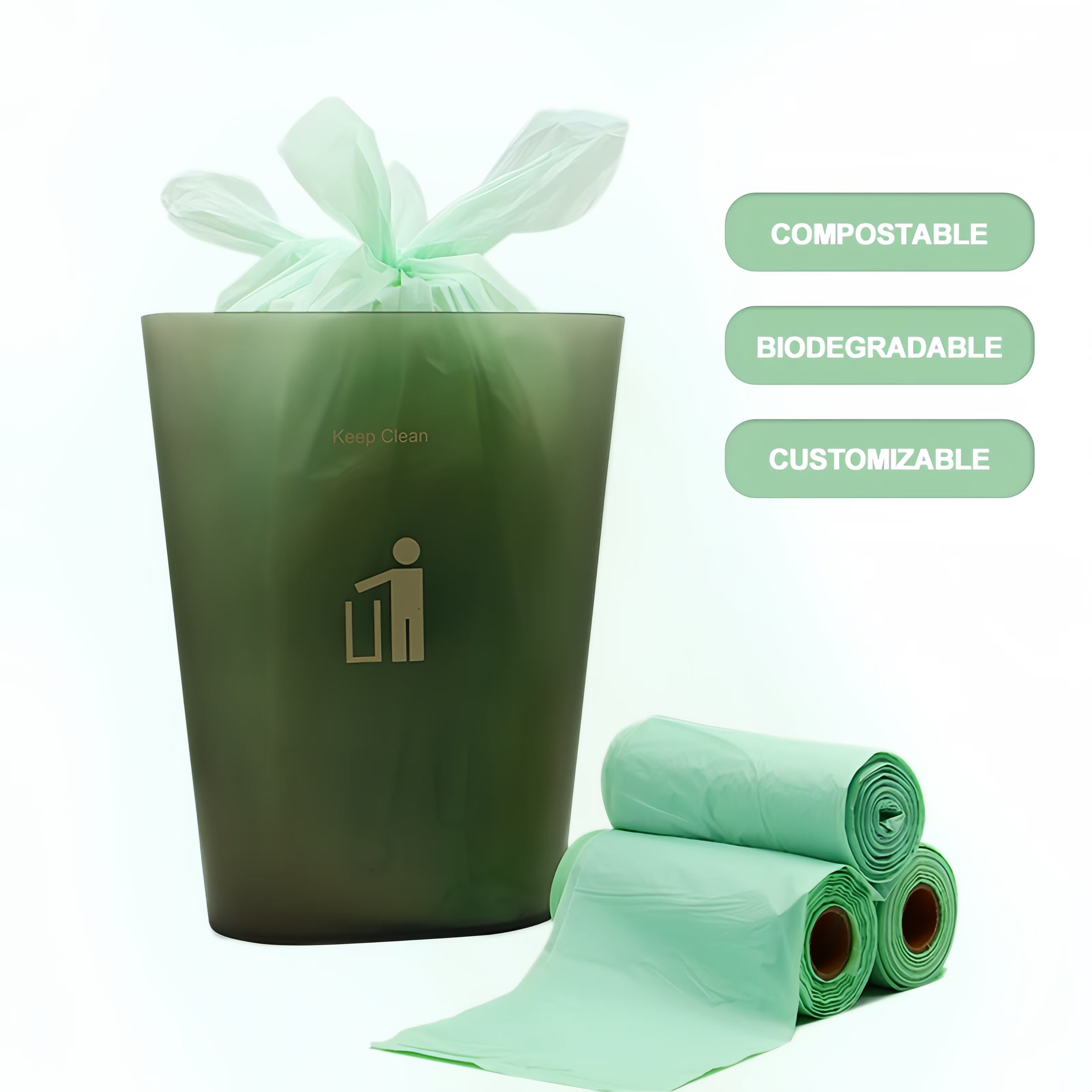 Biodegradable Wavetop Trash Bags with Customizable Size, Color and Logo