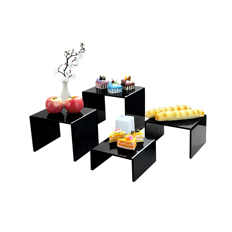 Acrylic Risers Showcase 3-Pack Black Acrylic Cube Display Nesting ...