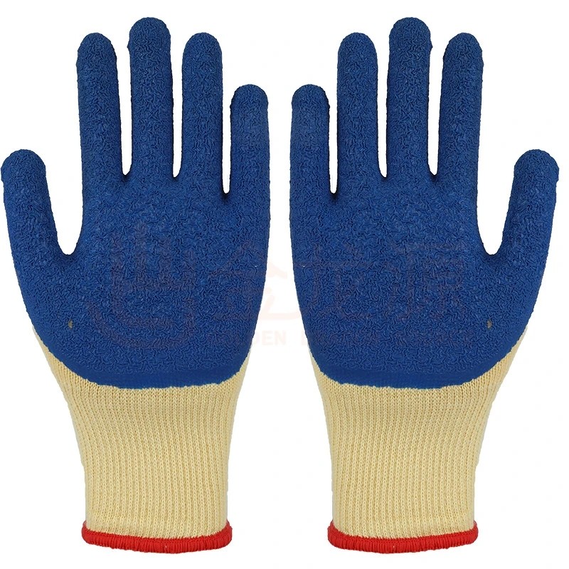 10G Thread Polycotton Latex Crinkle Palm Coated Protective Safety Work ...