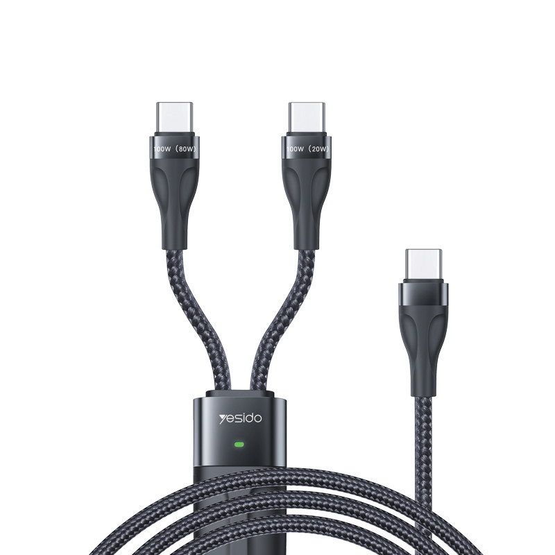 CA88 Max 100W Super fast charging 2 in 1 Type-C to USB C data cable for ...