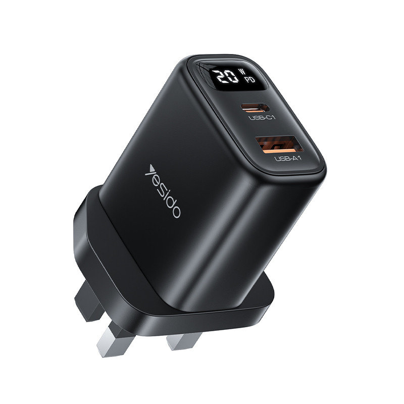 YC87 PD 20W Fast Charging Dual Port Smart Digital Display UK Digital ...
