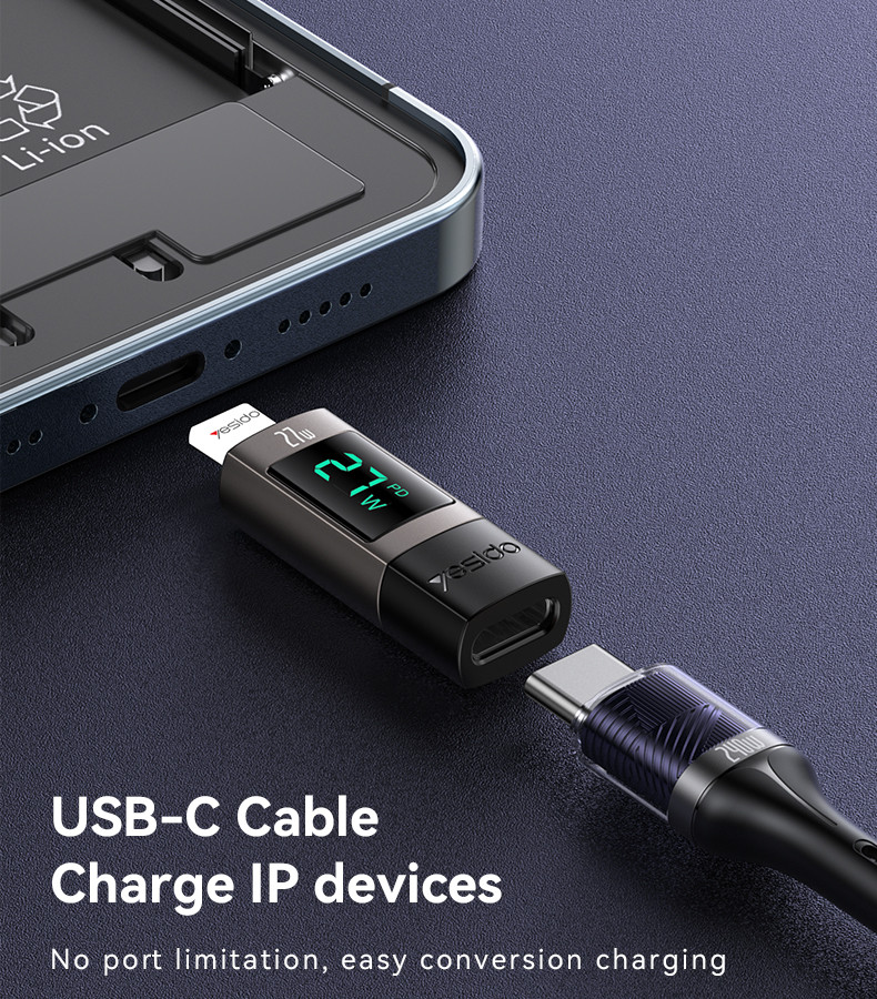 GS25 Aluminum Alloy Data Transmission Power Real-time Display USB-C to ...