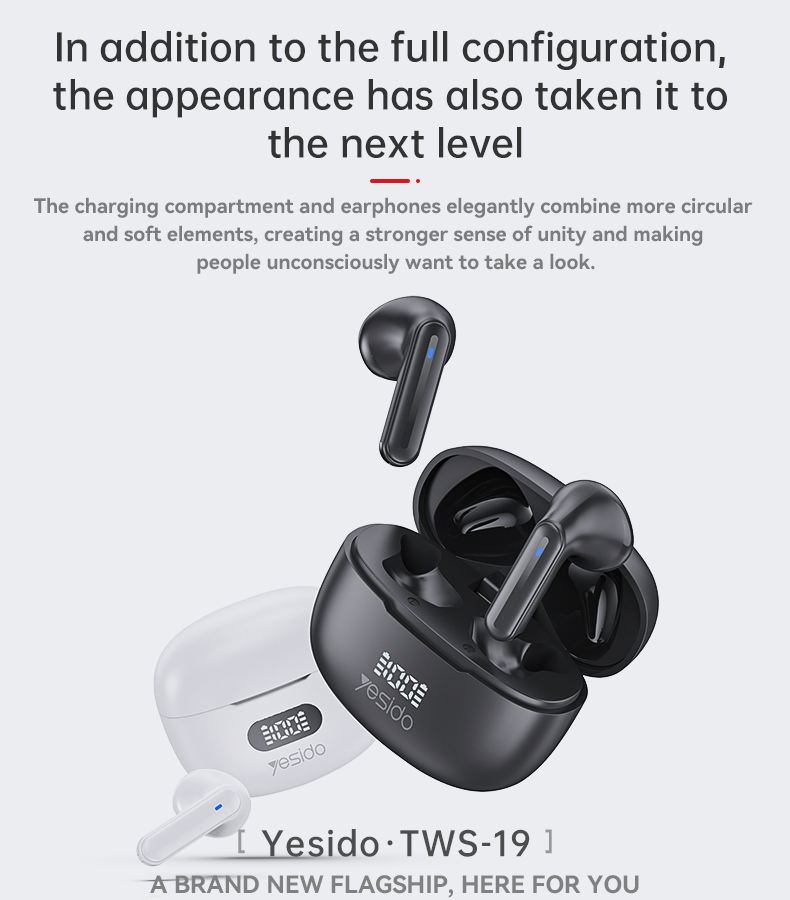 TWS19 Bluetooth5.3 with Microphone and Touch Control Ultra-Light ...