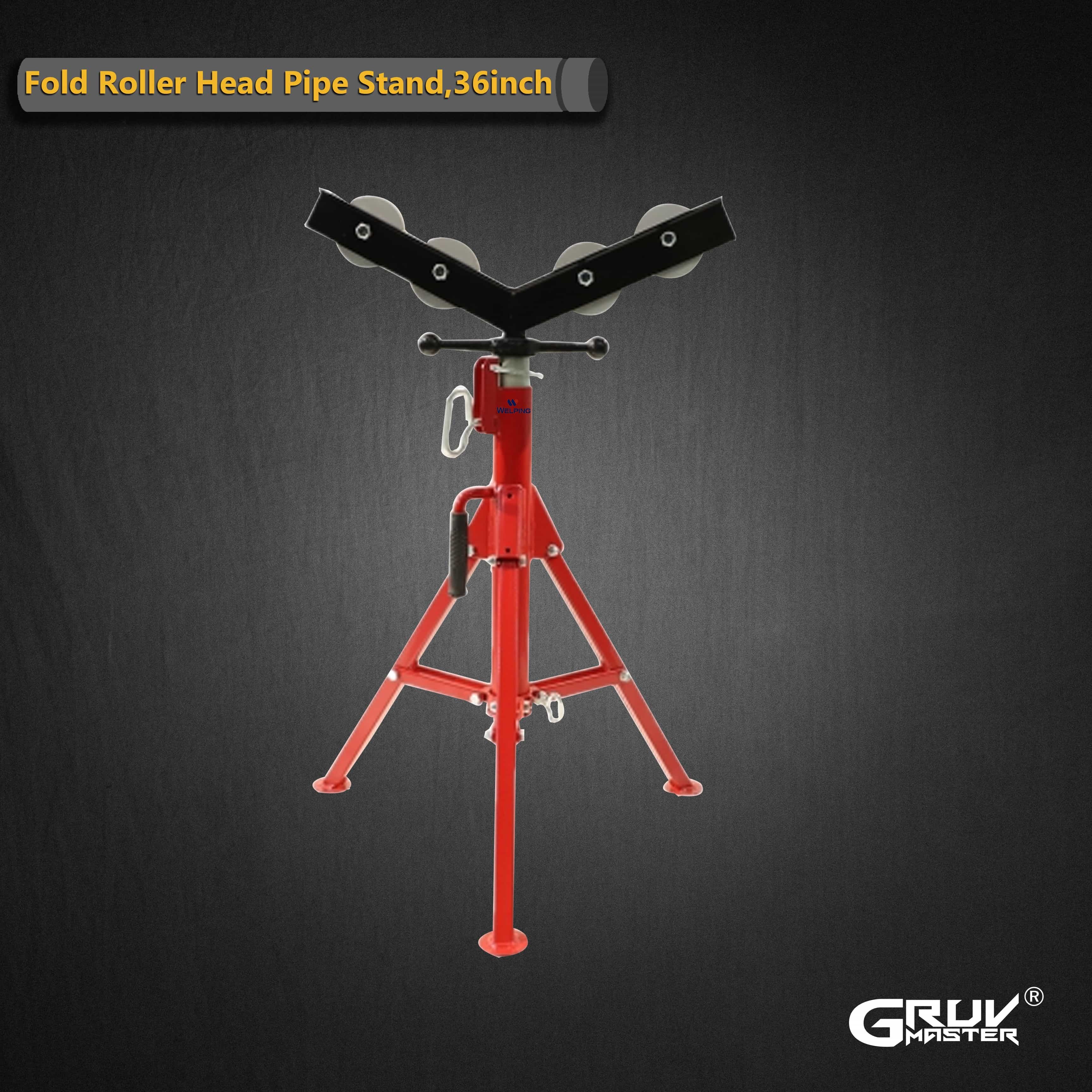 Stable 4 wheels Fold roller head pipe stand 1107R | Pipe Jacks and ...
