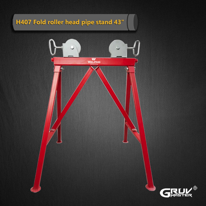 High quality adjustable High Profile Fold roller head pipe stand H407 ...