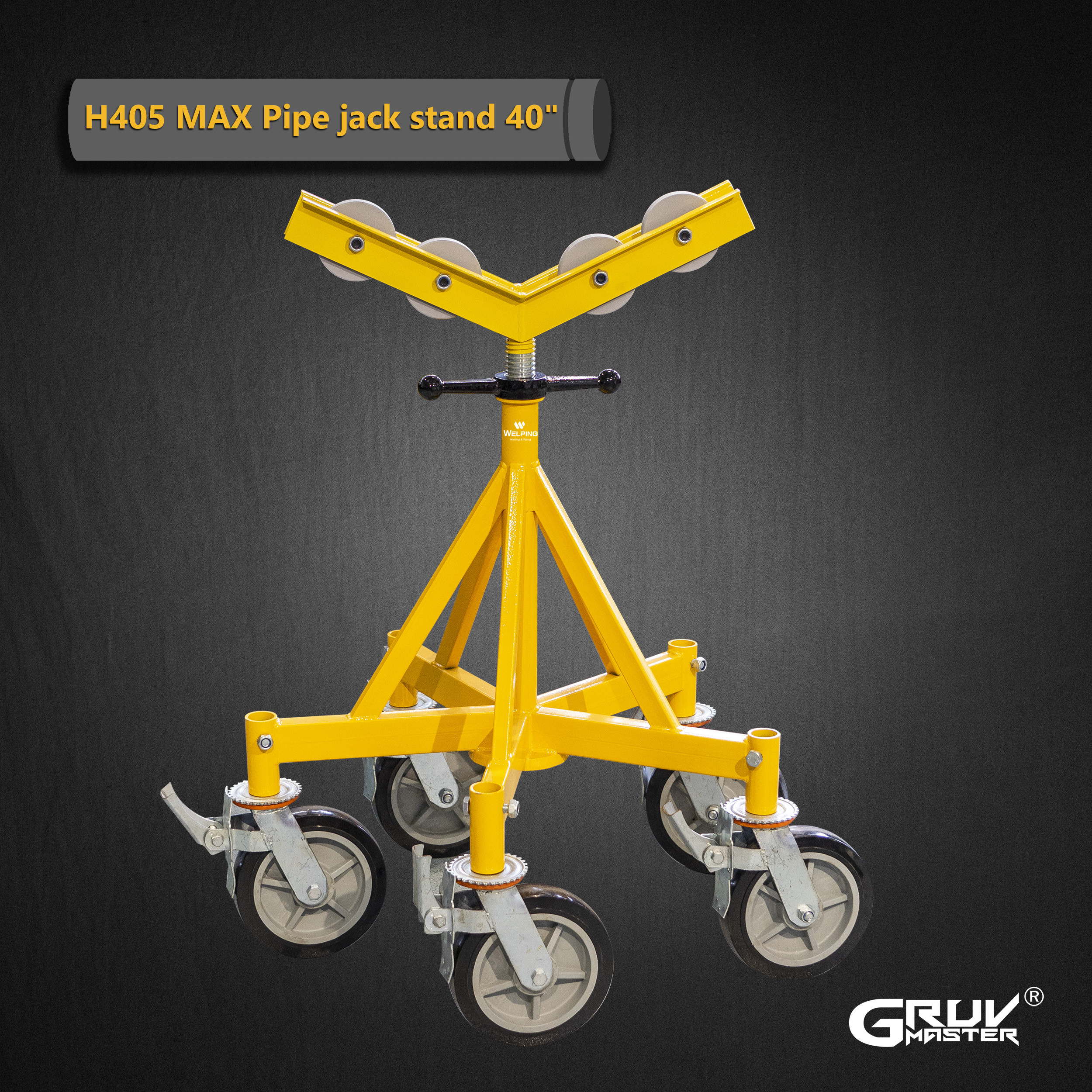 Adjustable Height High Profile Pipe jack stand H405 MAX | Pipe Jacks ...