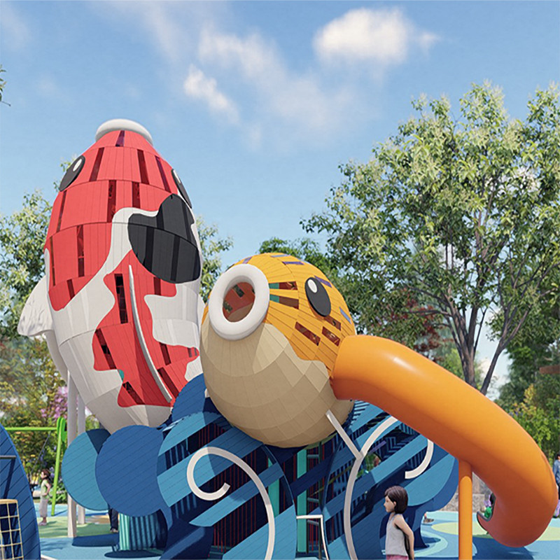 Koi Fish Play Systems | Stainless Steel Slide | Animal-Shaped Play ...