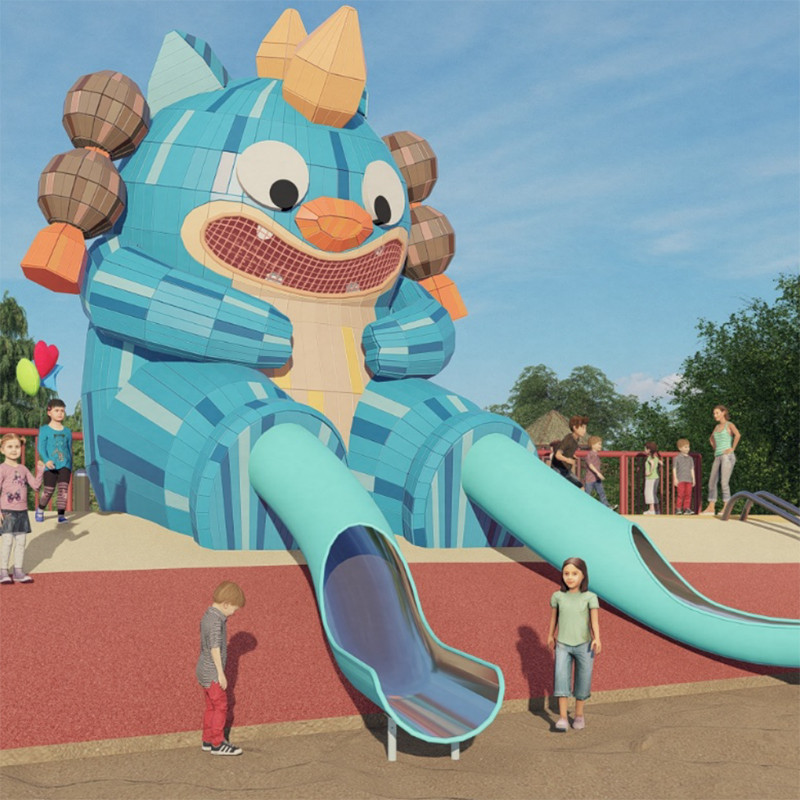 Lion Play Systems | Stainless Steel Slide | Animal-Shaped Play ...