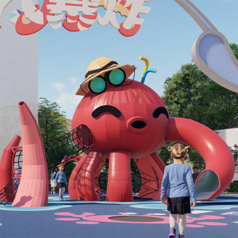 Baby Octopus Play Systems | Stainless Steel Slide | Animal-Shaped Play ...