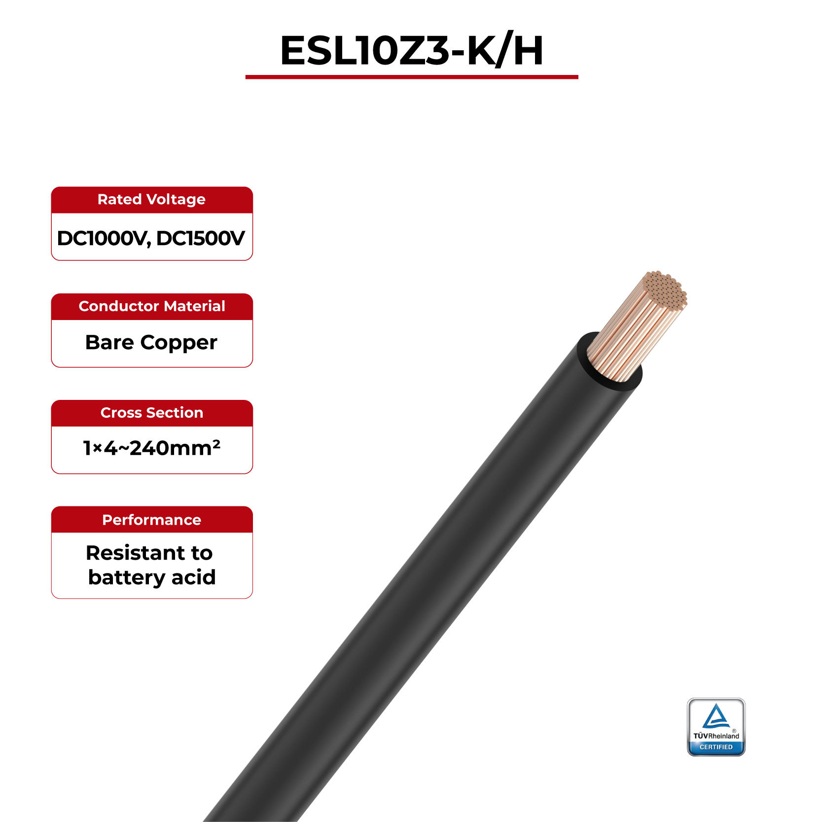 1kV Energy Storage Cable ESL10Z3-K/H TÜV | TÜV Energy Storage Cable ...