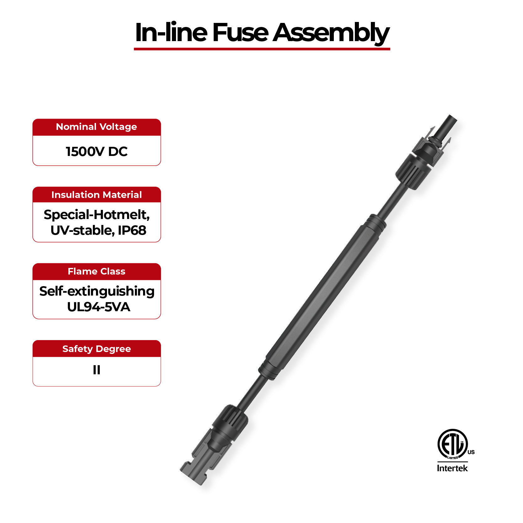 1500V Solar Cable In-line Fuse Assembly | Solar Harness | SUNKEAN Solar ...