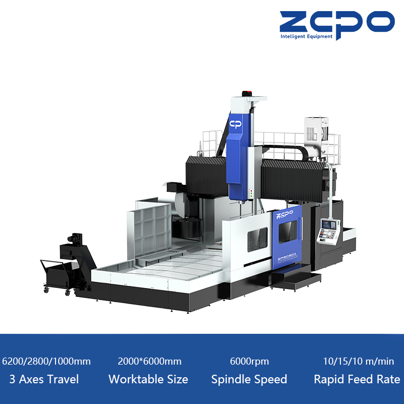 Double Column Machining Center| SP2060II Gearhead T type Ram | Upgraded ...
