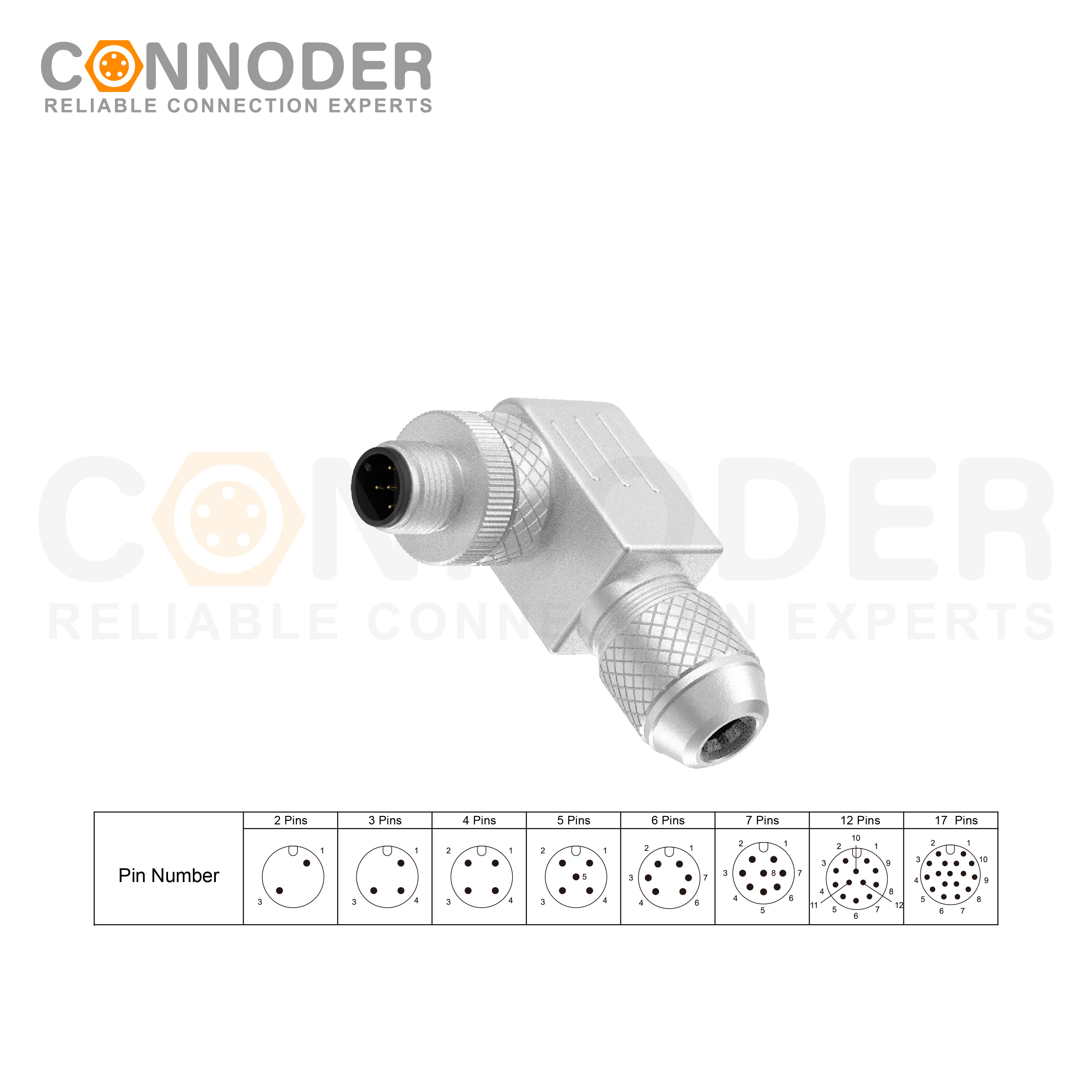 Male M12 Field Wireable Connector | Male Metal Assembled,Field Wireable ...