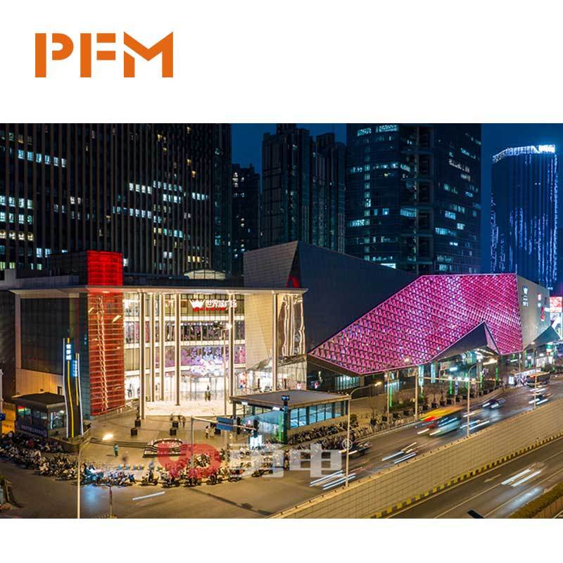 Commercial Complex Metal & Glass Facade System | Architectural Lighting ...