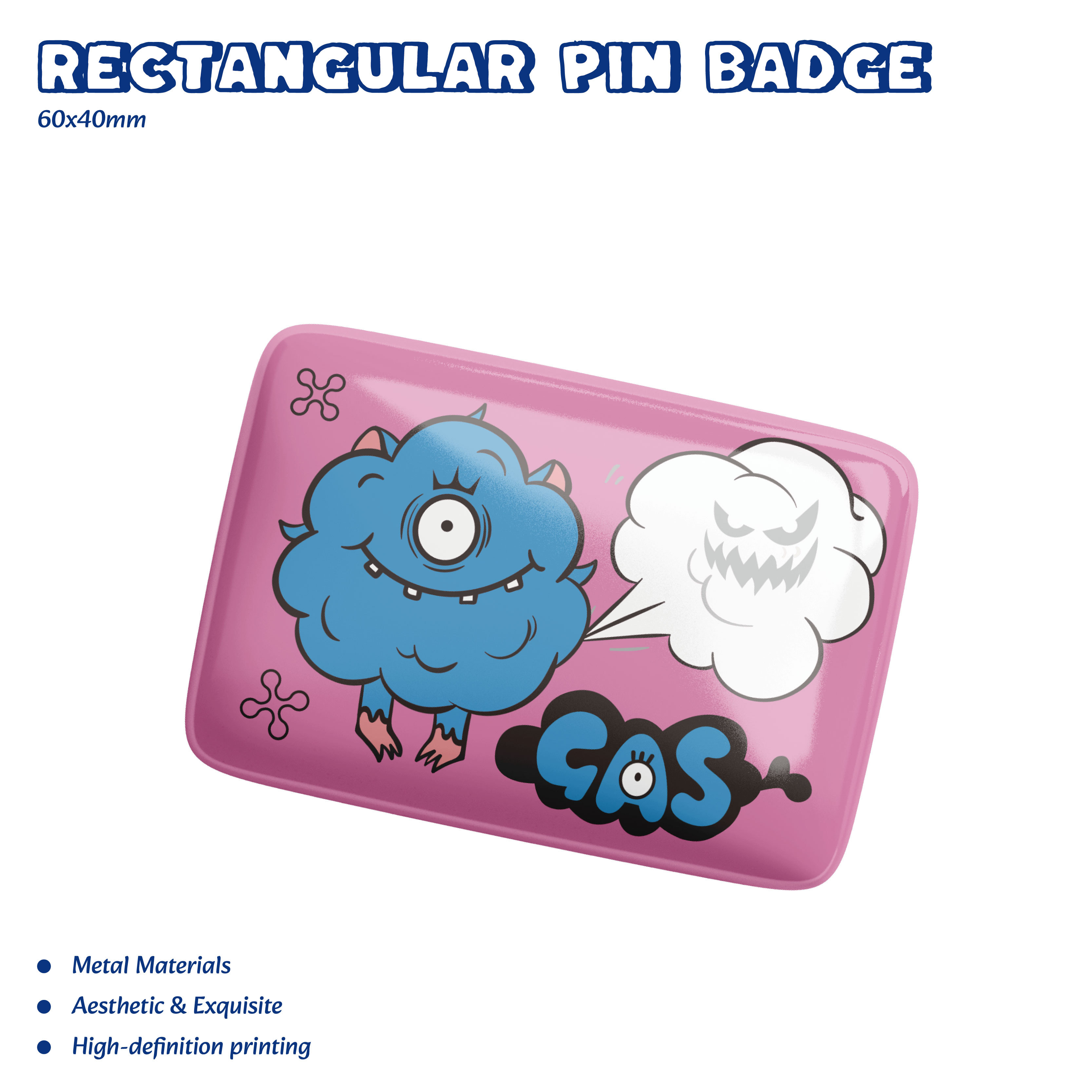 Monster Rectangular Pin Badges | Pendants & Badges | STRANGE US