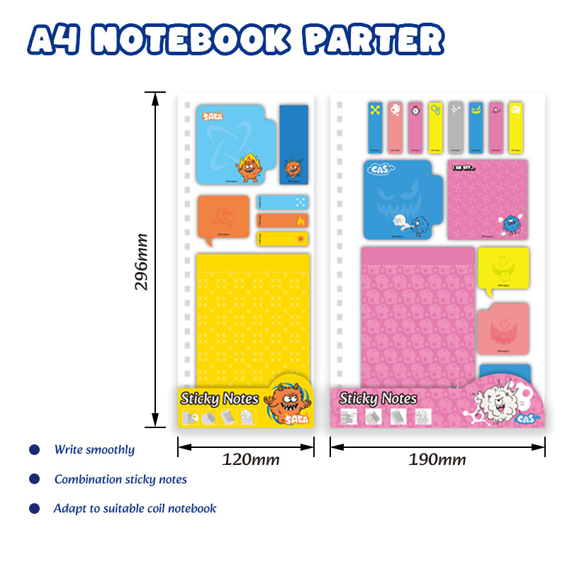 Monster A4 Notebook Partner - Fun & Functional Sticky Notes